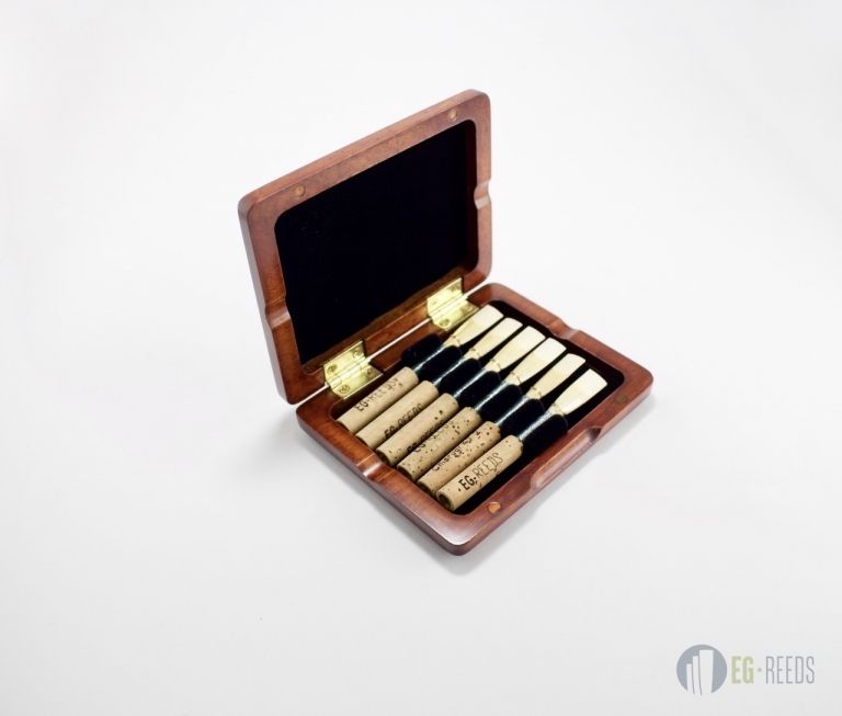 Oboe reed case for 6 reeds - wood